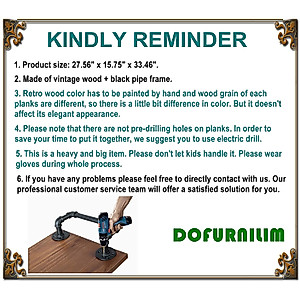 DOFURNILIM Industrial Bar Carts/Serving Carts/Kitchen Carts/Wine Rack Carts on Wheels with Storage - Industrial Rolling Carts - Wine Tea Liquor Shelves/Holder - Solid Wood and Metal Home Furniture