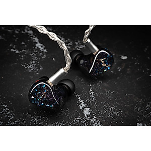 Linsoul Xenns Mangird Tea2 6BA + 1DD Hybrid IEM in-Ear Earphone with Hand-Created Faceplate, Detachable 2pin 6N OCC Cable for Audiophiles Musician(4.4mm, Mangird Tea2)