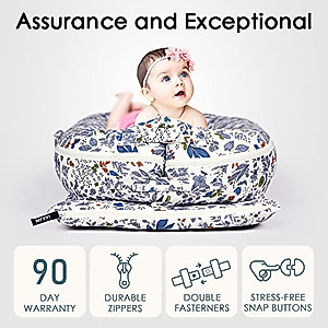 Infant Lounger Baby Nest Replacement Cover | Hypoallergenic | Premium | [Fits Dockatot Deluxe+] (Cover Only) (Flowers)