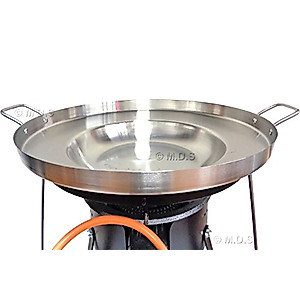 Comal Concave Stainless Steel 22" Set w/Propane Burner & Heavy Duty Stand M. D. S. Cuisine Cookwares