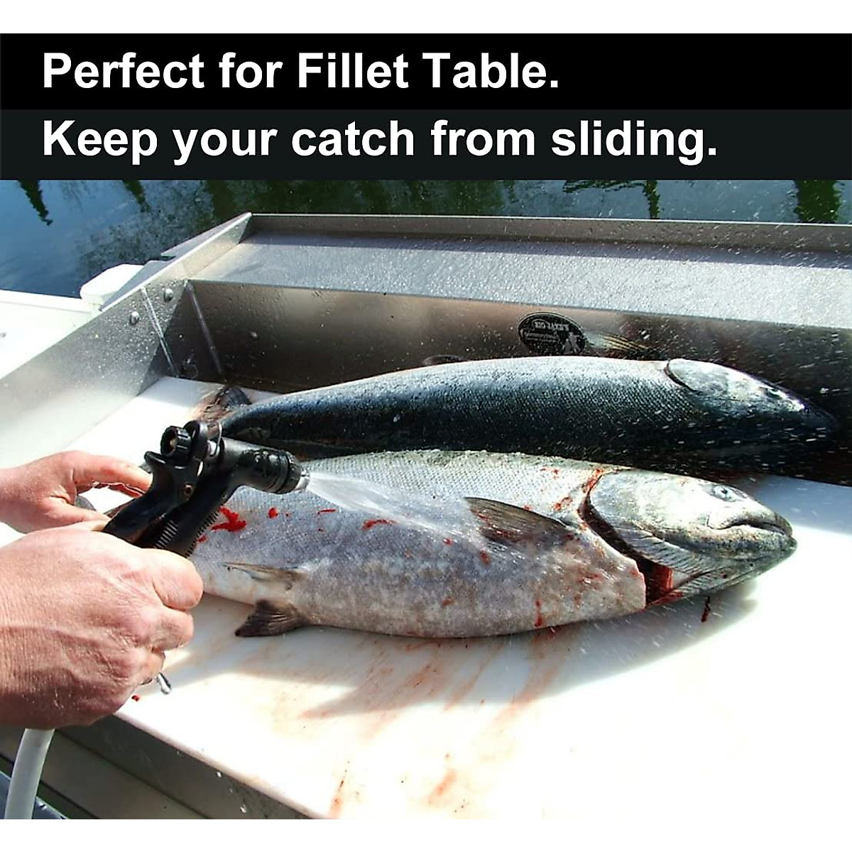 HHQ Fish Fillet Mat Fish Cleaning & Cutting Board Grips Fish for Easy Filleting, 14"x24"