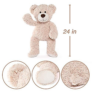 Tezituor Brown Beige Teddy Bear Stuffed Animal - 24 inches Teddy Bear Plush Toy for Boys and Girls
