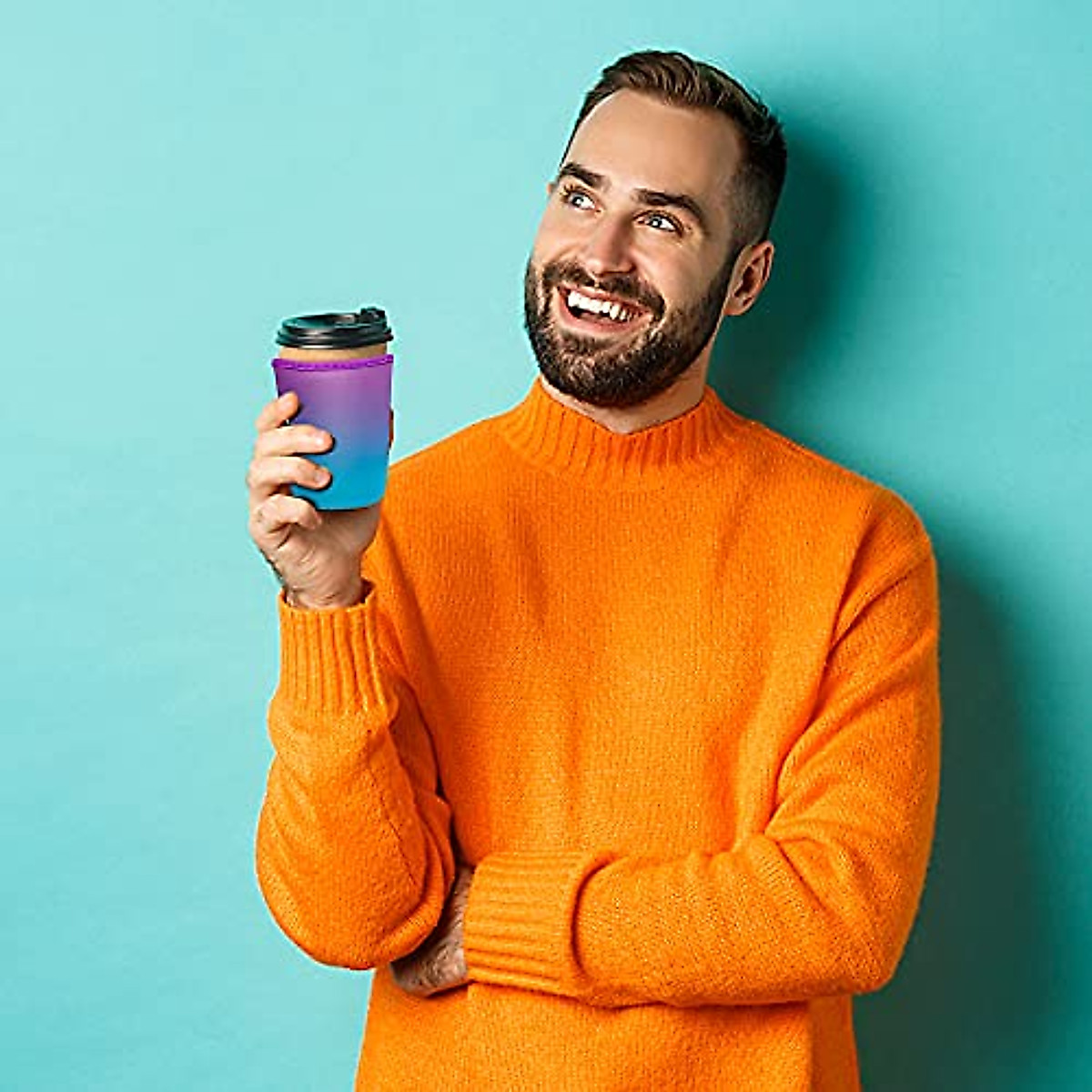 3 Pack Reusable Coffee Sleeves - Tall/Grande, Venti, Trenta - P.LOTOR Soft Cups - Iced Coffee Cozy Insulator - Neoprene Holder for Dunkin Donuts Coffee, McDonalds Coffee, Mccafe Coffee