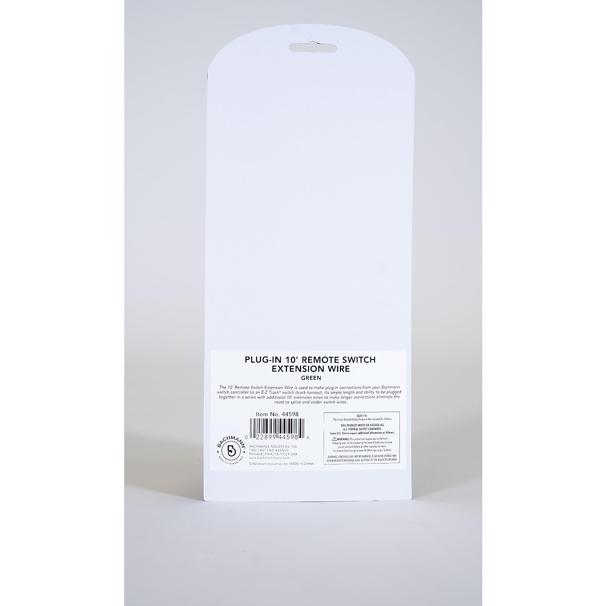 Bachmann Trains 10’ REMOTE SWITCH EXTENSION WIRE - GREEN (1/card)