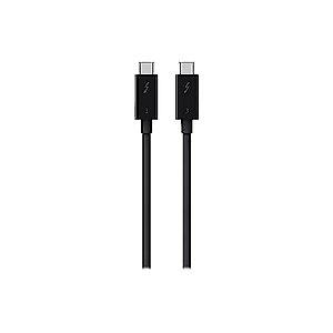 Belkin Thunderbolt 3 Cable (USB-C to USB-C) - USB C Cable For MacBook Air, Galaxy, Apple TV & More, Fast Charging Up To 100W, Made For USB-C, Thunderbolt 3 devices & 5K/Ultra HD - 2.6ft/0.8m - Black