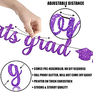 KatchOn, Glitter Congrats Grad Banner Purple - 10 Feet, No DIY Graduation Banner | Congratulations Banner, 2024 graduation party decorations | Graduation Backdrop, Graduation Decorations Class of 2024
