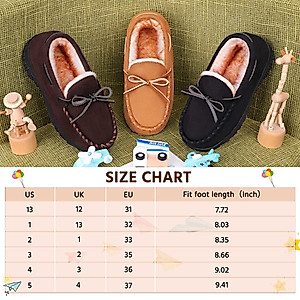 Bigwow Toddler Slippers Boys Girls Moccasins House Shoes with Comfy Memory Foam Slip On Slippers for Boys Indoor Outdoor