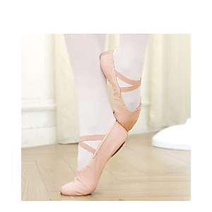 Stelle Ballet Shoes for Women Pink Adult Ballet Slippers Highly Stretch Canvas Dance Yoga Shoes Zapatillas de Ballet(Ballet Pink,8MW)