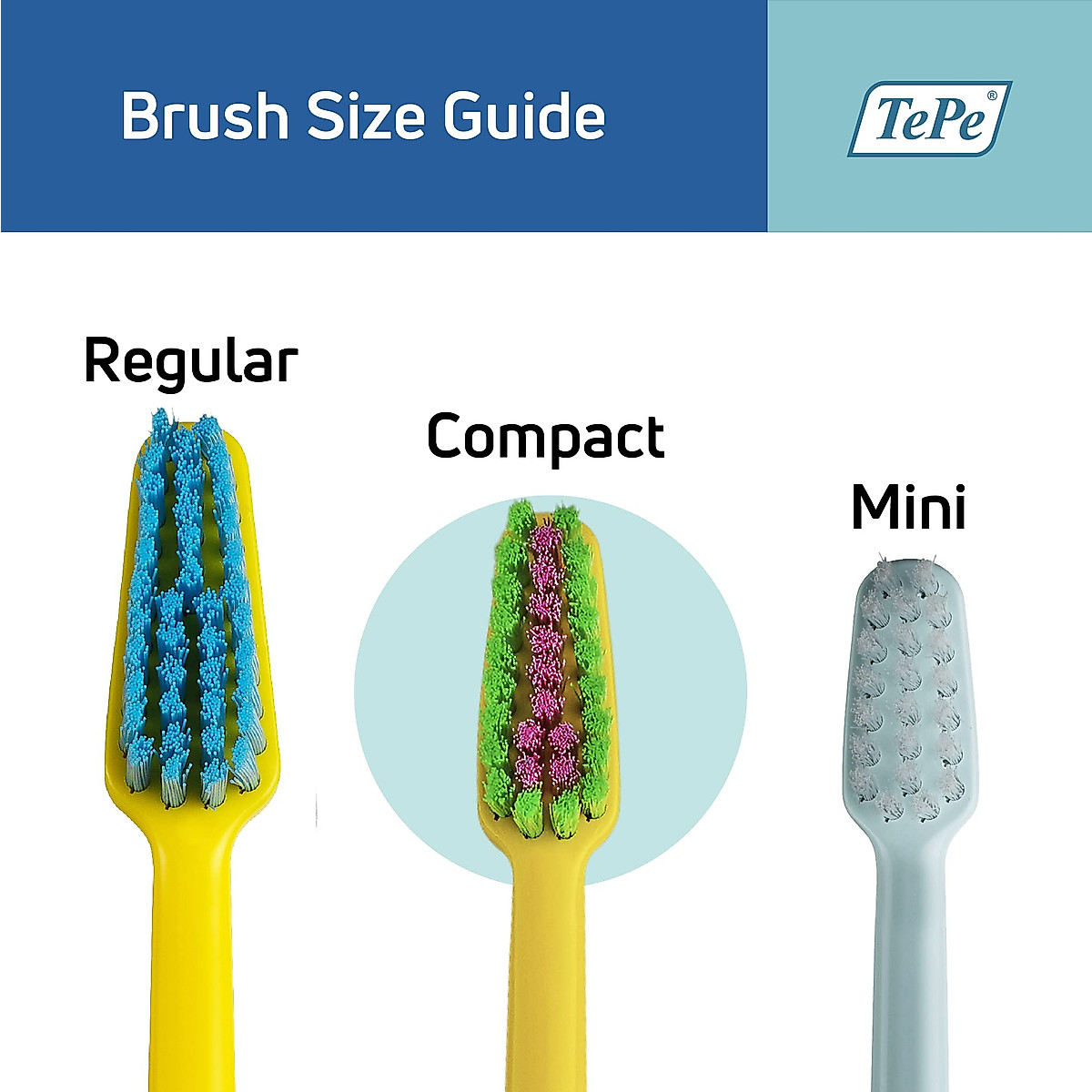 TEPE Colour Compact Extrasoft-Bristle Toothbrush, Colorful Toothbrush with Tapered Head and Angled Neck, 4 Pack