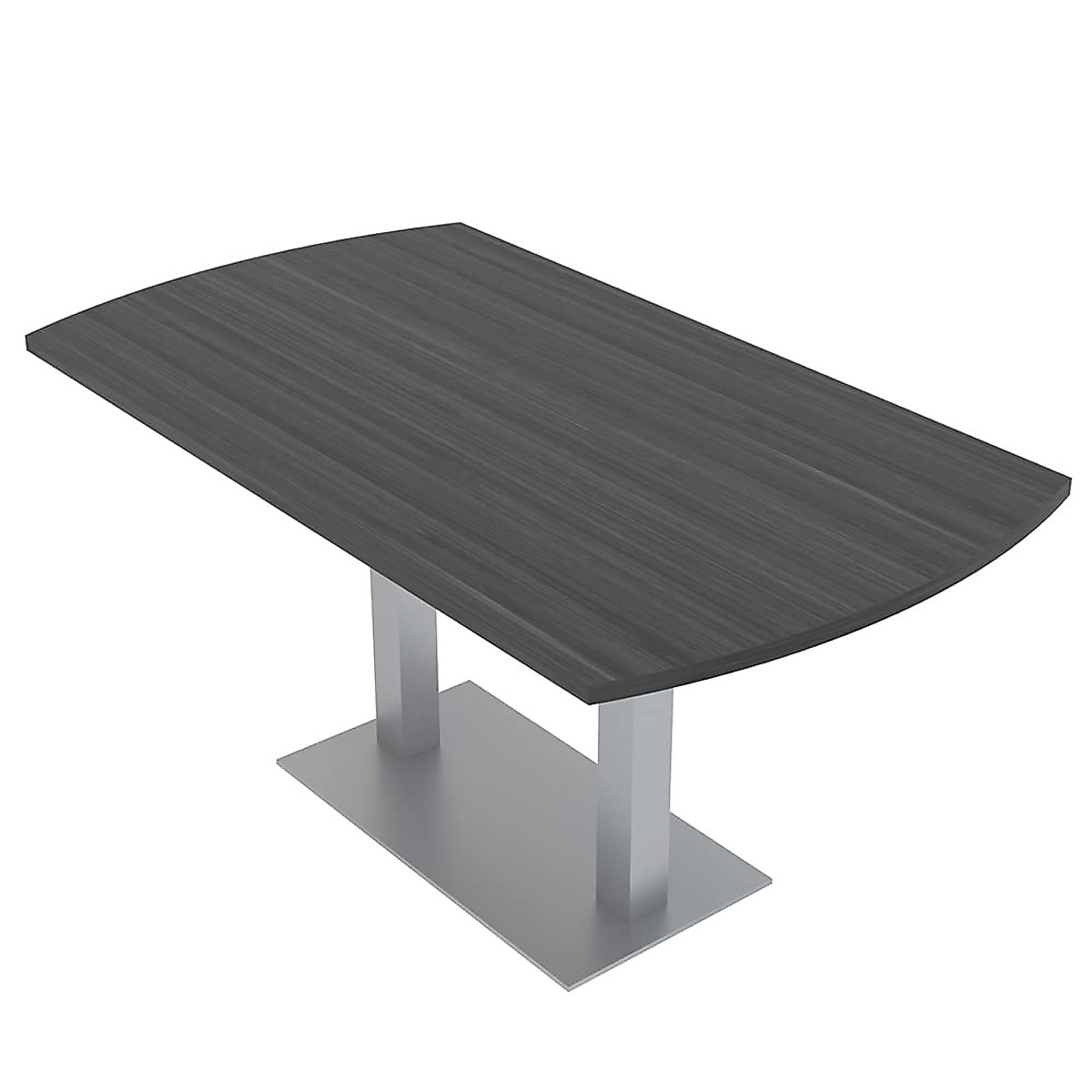 SKUTCHI DESIGNS INC. 6 Person Conference Table Metal Base | Small Arc Rectangular Table | Harmony Series | 5X3 | Asian Night