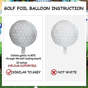 Golf 1st Birthday Decorations, Hole in One First Birthday Party Decorations - Silver Foil Letter Balloons, Golf Foil Balloons for Boys Outdoor Sports Themed Party Supplies