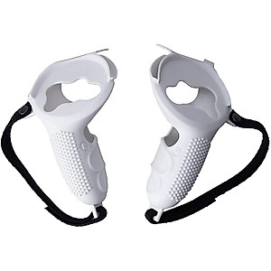 NIUVR Touch Controller Grip Cover Compatible with Quest 2 VR Accessories, Anti-Throw Protective Handle Sleeve with Nylon Adjustable Knuckle Strap