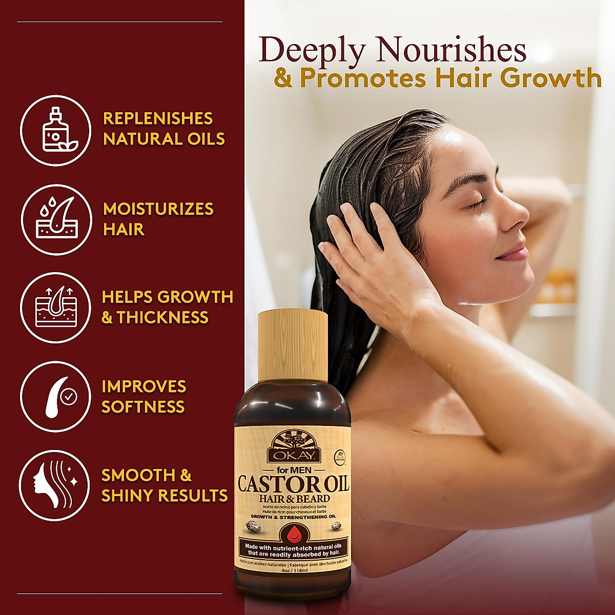 OKAY MEN BEARD HAIR GROWTH OIL 4oz