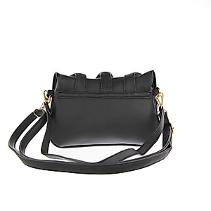 Olivia Miller Women's Faux Leather Ruched Front Flap Cloud Chic Bag Crossbody