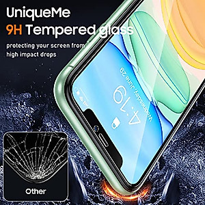 UniqueMe for iPhone 11 Screen Protector, [2+2 Pack] 2 Tempered Glass and 2 Camera Lens Protector 9H Hardness [Precise Cutout] Bubble Free - Clear