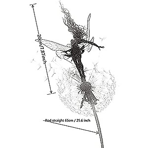 BDRKCC Fairies Dandelions Garden Art Sculpture Dance Yard Decorations Stainless Steel Garden Fairy Ornaments Garden Dandelion for Outdoor Decoration Metal