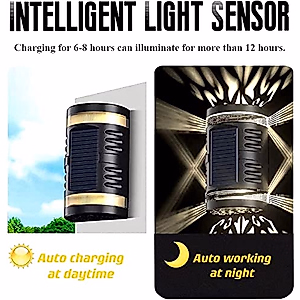 Outside Lights Solar Fence Lights, LED Solar Powered Garden Lights Waterproof Up and Down Lights Outdoor for Garden, Fence, Patio, Gate, Yard LanternGAWDI