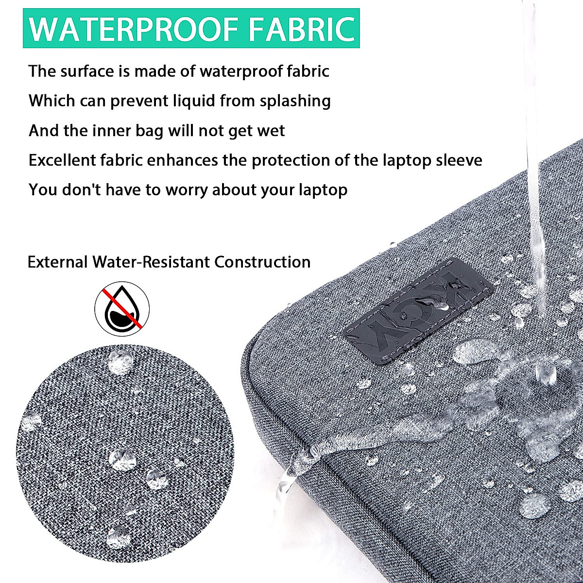 KCY Laptop Bag Case 13 13.3 14 Inch with Shoulder Starp, Waterproof Slim Computer Sleeve Compatible with MacBook Air 13 M1/M2, MacBook Pro 13/14, 13.5” Surface Laptop 5/4, Chromebook 14, Grey