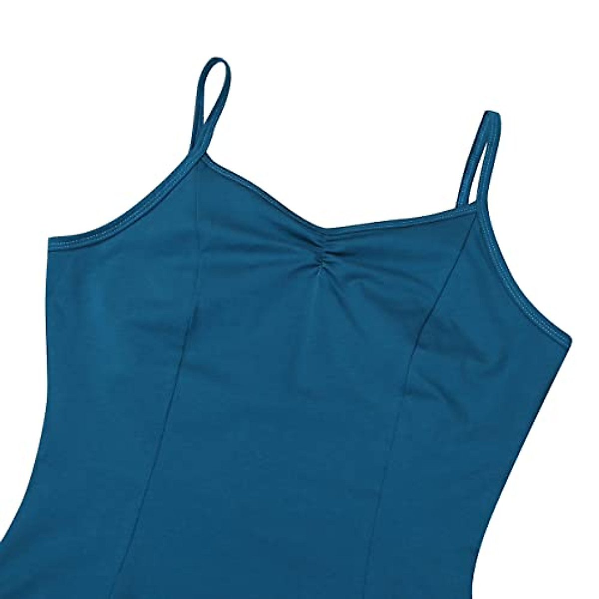 Hansber Women's Criss Cross Back Sleeveless Leotard Spaghetti Straps Ballet Dance Gymnastics Bodysuit Dancewear Blue-green Medium