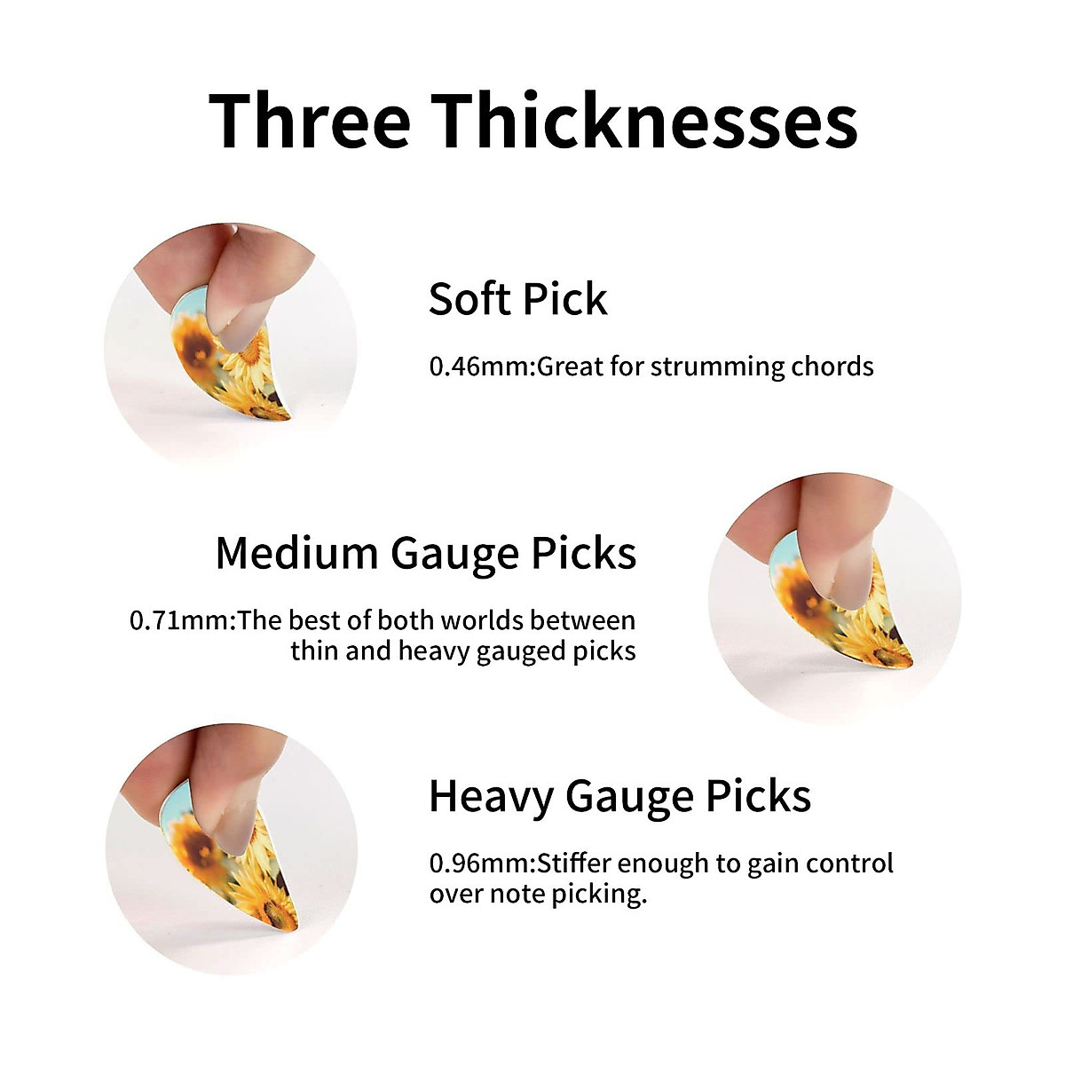 Custom 12-pack Guitar Picks, Personalized 351 Shape Guitar Pick Add Your Own Design Photo Text 0.46mm / 0.71mm / 0.96mm Thin, Medium, Heavy for Electric Guitar Bass