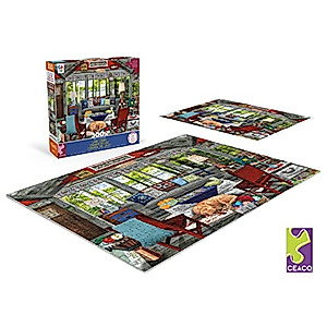 Ceaco - Tracy Flickinger - Lake Cabin - Oversized 300 Piece Jigsaw Puzzle, 24 x 18