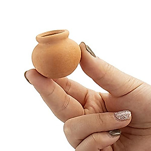 Hiawbon Miniature Tiny Clay Pots Pottery Planter Mini Flower Terra Cotta Pots for DIY Garden Plants and Office/Desktop/Windowsill Decoration ,8 Pcs