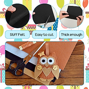 10 Pcs Black Felt Sheets 7"x11.2" Felt Fabric for Crafts Squares Felt Fabric Sheets Thick Black Fabric Non-Woven Felt Fabric for Halloween Christmas DIY Patchwork Sewing Craft Decorative Projects