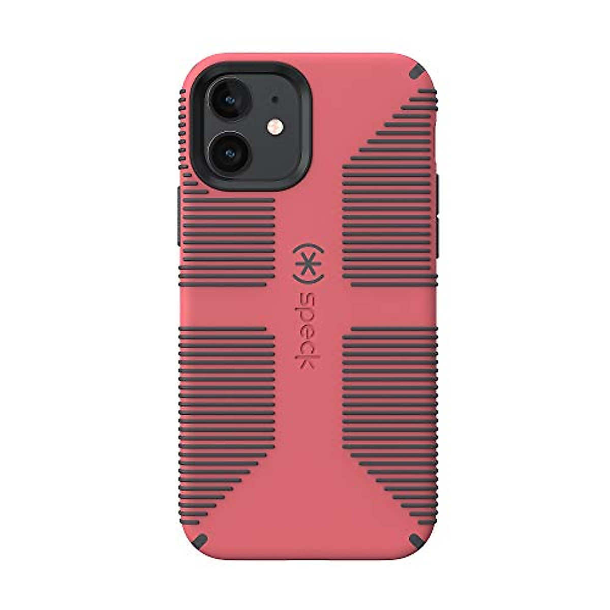Speck Products CandyShell Pro Grip iPhone 12, iPhone 12 Pro Case, Raspberry Kiss Red/Slate Grey (137602-9240)