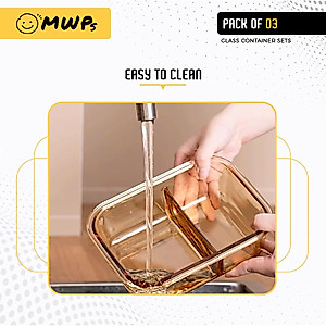 Glass Meal Prep Containers - 1, 2 & 3 Compartment (3 Pack, 36 oz), Reusable Glass Food Storage Containers with Lids, Bento Box Glass for Meal Prep