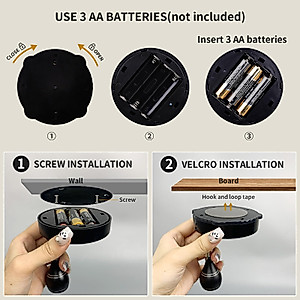 LEASTYLE LED Spot Light Indoor, Battery Operated Led Light Stick Up Lights with Remote, Mini Spotlight Dimmable Accent Lights for Lighting up Paintings Pictures(RGB 2 Pack)