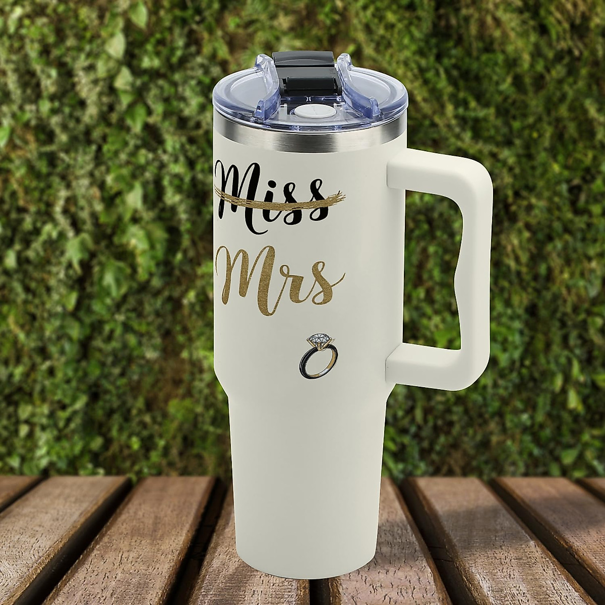 FROOBLEQUIRK 40oz Stainless Steel Tumbler - Insulated Water Bottle, Miss to Mrs Cup, Bridal Shower & Engagement Gift, Wedding & Bachelorette Party Present