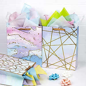 Loveinside Wrapping Tissue Paper - 8 Color Rainbow Tissue Paper Bulk for Wrap, Art Crafts, DIY, Pack Bags - 20 x 20 inches - Total 120 Sheets, Light Rainbow