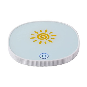 Coffee Mug Warmer Set, Electric USB Mug Cup Warmer with Flat Bottom Mug/Bamboo Lid/Spoon for Desk Office Home Use - White(with Mug)