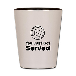 CafePress Volleyball Served Unique and Funny Shot Glass