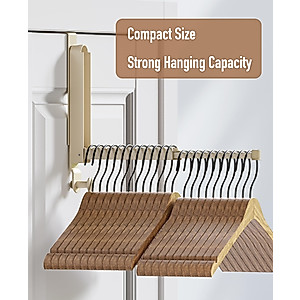 KitchLife Folding Clothes Drying Rack with Over The Door Foldable Travel Hanger with Retractable Hanging Rod– Space Saving Laundry Solution, Space Grey