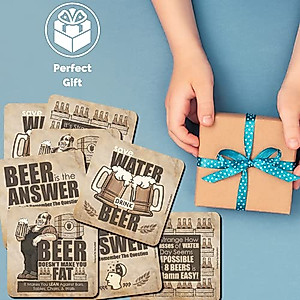 Funny Coasters for Drinks, 8 Set Coasters Cork Base, Beer Coasters for Drinks Funny, Bar Coasters Funny Ideal for Man Cave, Coasters with Sayings, Funny Coasters, Housewarming Gift for Beer Lovers