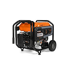 Generac GP8000E 8,000-Watt Gas-Powered Portable Generator - Electric Start, CO-Sense, CARB Compliant - Reliable Power for Emergencies & Recreation, Long Runtime, Durable Design