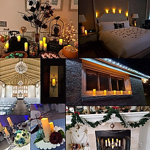 Enido Flameless Waterproof Led Candles, Battery Operated with 10-Key Remotes and Cycling 24 Hours Timer For Outdoor, Indoor, Wedding Décor, Exquisite Pack of 12 (D2.2'' x H4''5''6'')