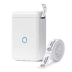 NIIMBOT D110 Thermal Label Makers with 1 Roll Tape, Portable Mini Wireless Bluetooth Sticker Printer for Home Office School Use, Mobile Phone Editable, Printable Width 0.47 inch, White