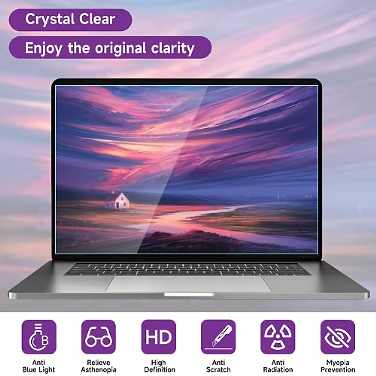 2 Pack 14 Inch Anti Blue Light Screen Protector for HP 14" Laptop/HP Pavilion 14/HP Chromebook 14/HP Stream 14/HP ProBook 14/Acer Chromebook 14/Acer Aspire 14/Acer Chromebook 314|514/Asus Chromebook C425/Asus VivoBook 14, Eye Protection Anti Glare Screen
