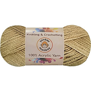 100% Acrylic Fancy Yarn 3-Pack by Yonkey Monkey Knitting Crochet DIY Art Craft (Chestnut 81)