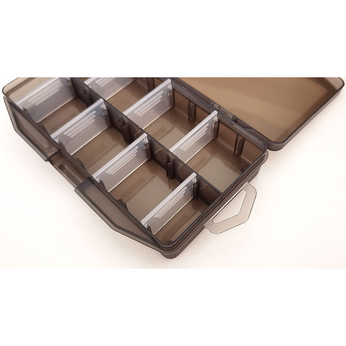 Fishing tackle lure baits box with removable dividers, Storage box for small things 2 pieces, Brown (CF-BOX-01)