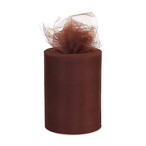 Tulle Roll Spool Fabric for Sewing, Table Skirt and Wedding Decoration,6 Inches by 100 Yards! (Brown)