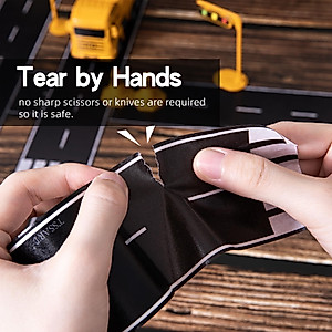 TSSART Roadway Tape - Black Residue Free Road Car Track Tape for Kids Birthday Party Racing Party Decoration - 2.4 Inch Wide 40 FT Long