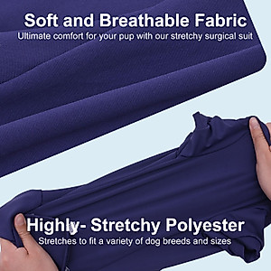 UNIPUP Dog Surgery Recovery Suit After Spay, Blue Dogs Surgical Recovery Suit, Highly-Stretchy Dog Onesie, Pet After Surgery Wear Substitute E-Collar & Cone