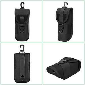 BRAVECOW Portable 1000D Nylon Eyeglasses Case with Buckle Hard Shell Sunglasses Shockproof Protective Outdoor Storage Box (Black)