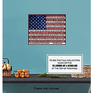 Teddy Roosevelt Man in the Arena Quote Poster Print - 8x10 Daring Greatly Wall Art Room Decor - Unique Inspirational Motivational Gift - Patriotic American Flag Plaque - Unframed