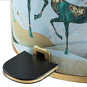 KIZQYN Garbage Can 8L Exquisite and Durable Foot-Operated Trash Can Retro Style Home Living Room Bedroom Stainless Steel Garbage Can Kitchen Bin (Color : E)