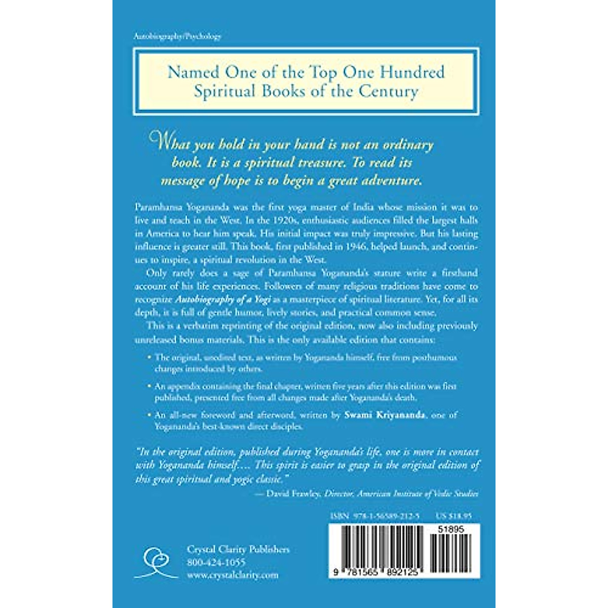 Autobiography of a Yogi: The Original 1946 Edition plus Bonus Material