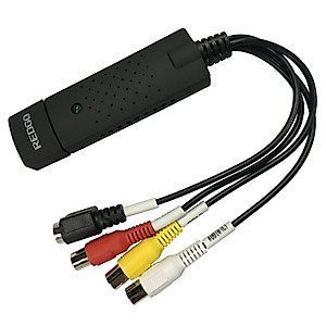 REDGO Video Audio VHS VCR USB Video Capture Card to DVD Converter Capture Card Adapter